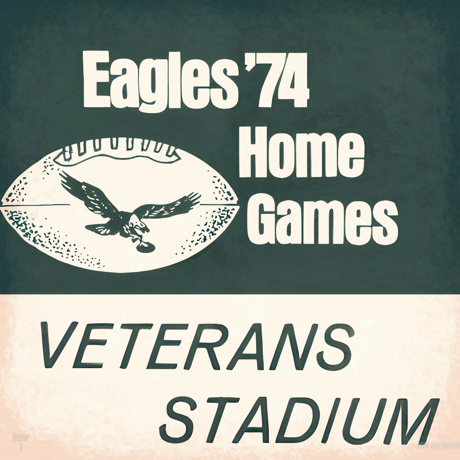 1974 Philadelphia Eagles Throwback Art by Row One Brand Wall Art