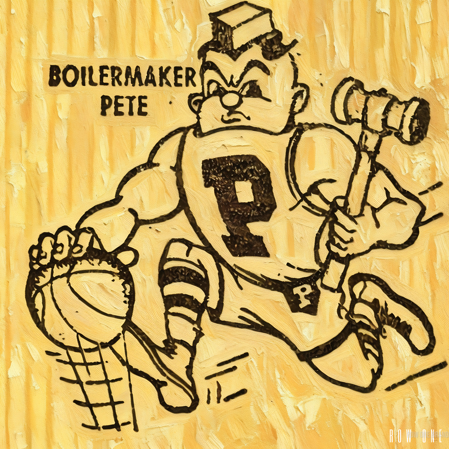 1974 purdue boilermaker pete basketball art by Row One Brand Wall Art