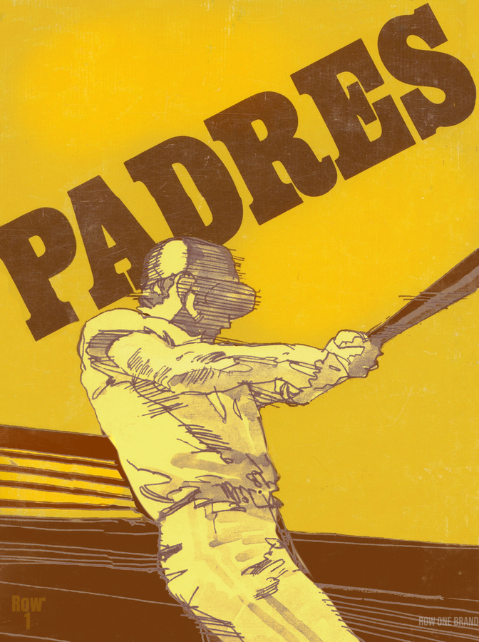 San Diego Padres Throwback Seventies Art by Row One Brand Wall Art