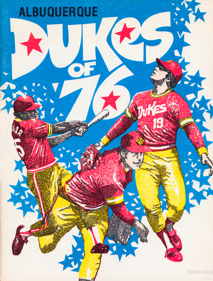 1976 Albuquerque Dukes Baseball Poster by Row One Brand Wall Art