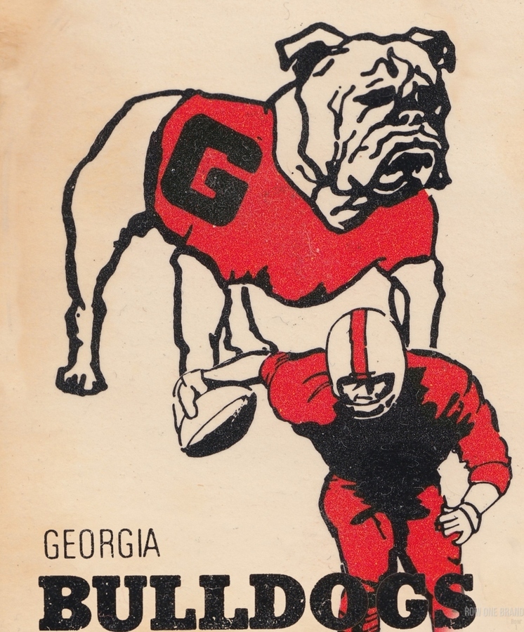 1976 Georgia Bulldogs Retro Football Art by Row One Brand Wall Art
