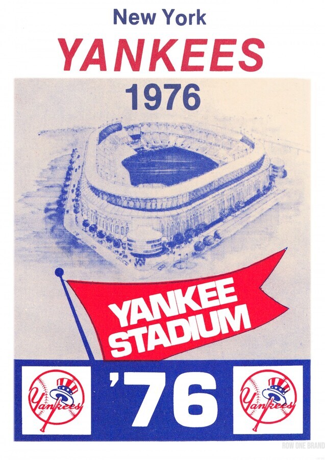 1976 New York Yankees Baseball Poster by Row One Brand Wall Art