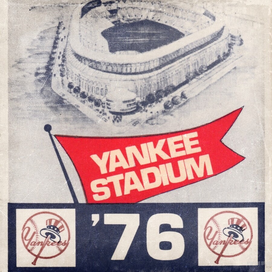 1976 New York Yankees Yankee Stadium Art by Row One Brand Wall Art