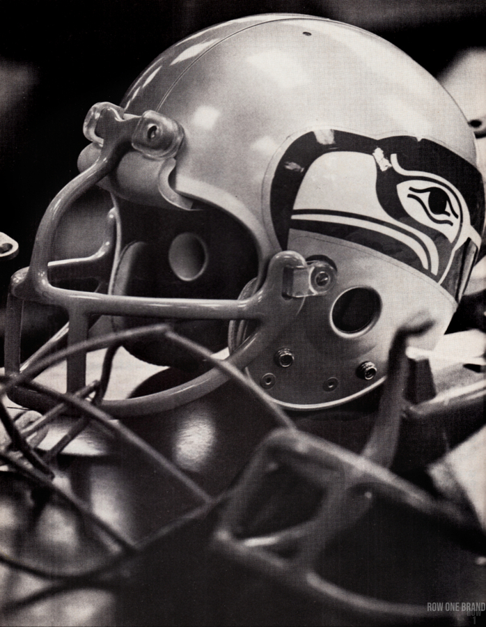 1976 Seattle Seahawks Helmet Photo Art by Row One Brand Wall Art