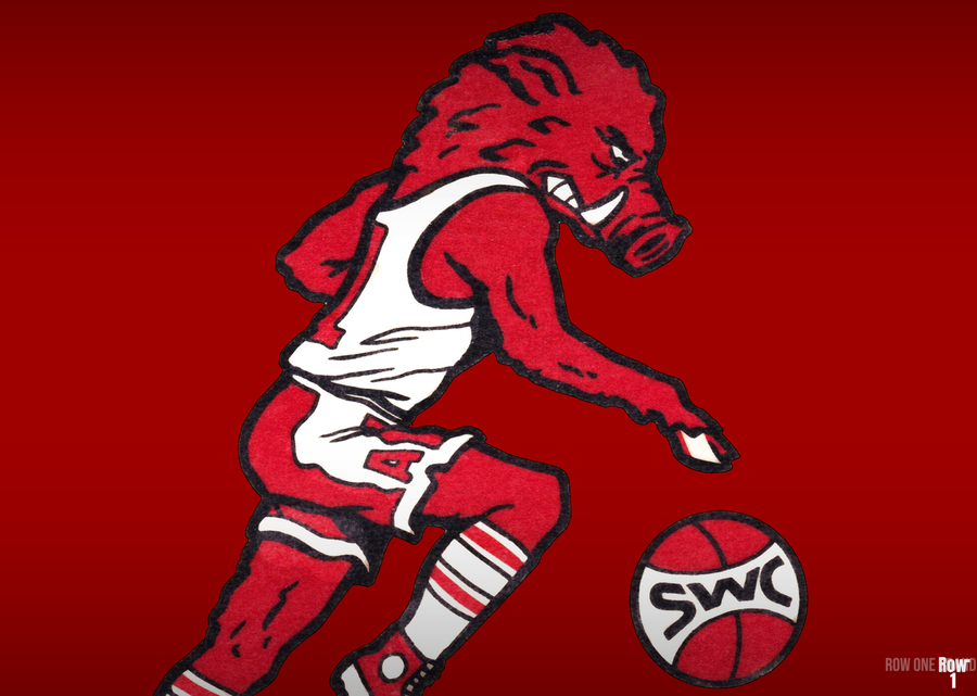 1977 Arkansas Dribbling Razorback Art by Row One Brand Wall Art