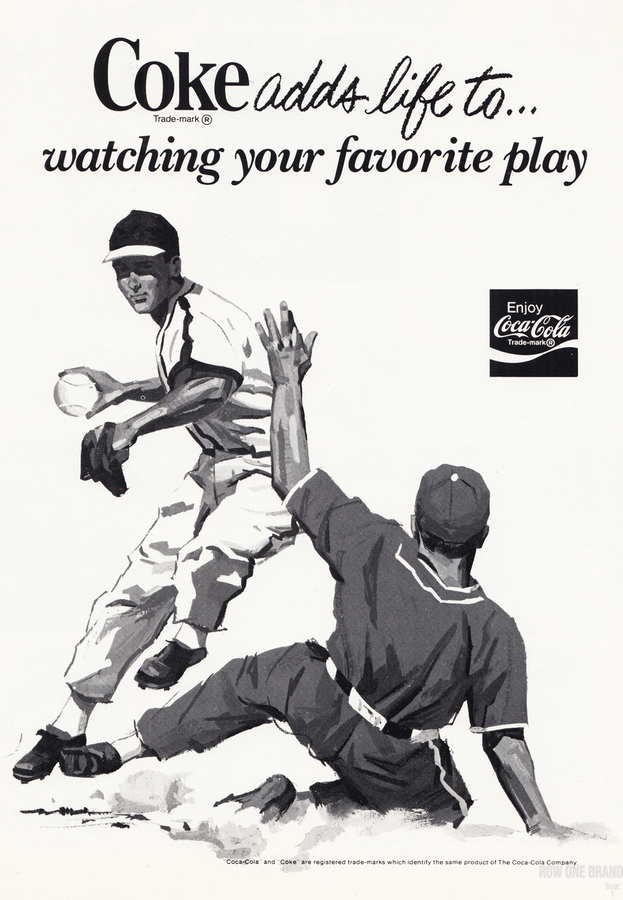 1977 Coke Advertisement Retro Baseball Poster by Row One Brand Wall Art