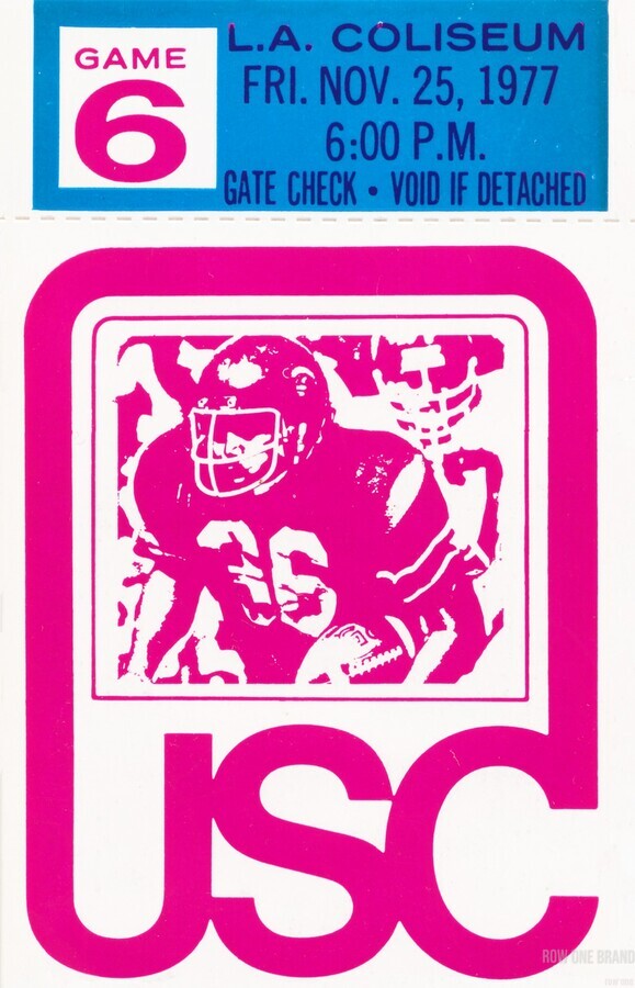 1977 USC Football Ticket Art by Row One Brand Wall Art