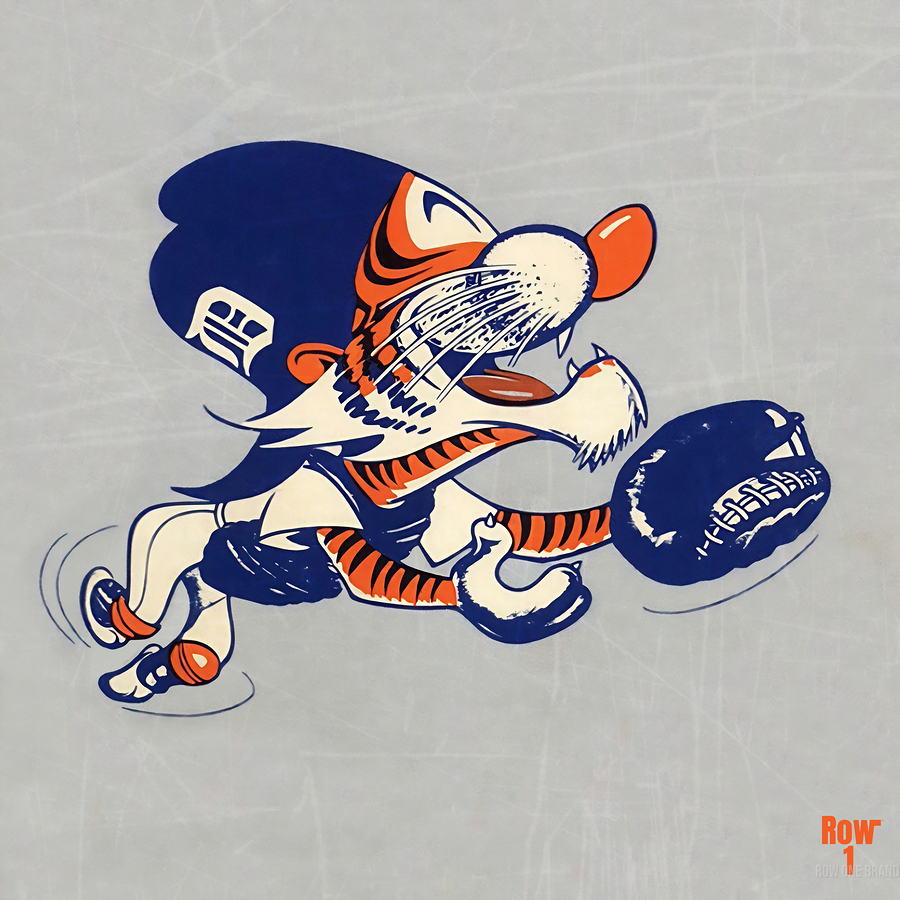 1978 Detroit Tiger Catcher Cartoon Art by Row One Brand Wall Art