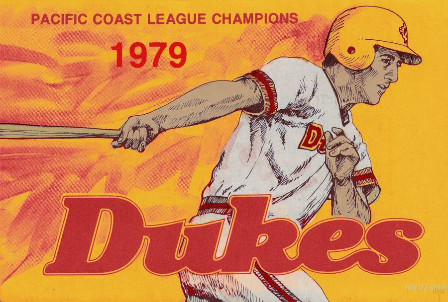 1979 Albuquerque Dukes Retro Baseball Art by Row One Brand Wall Art