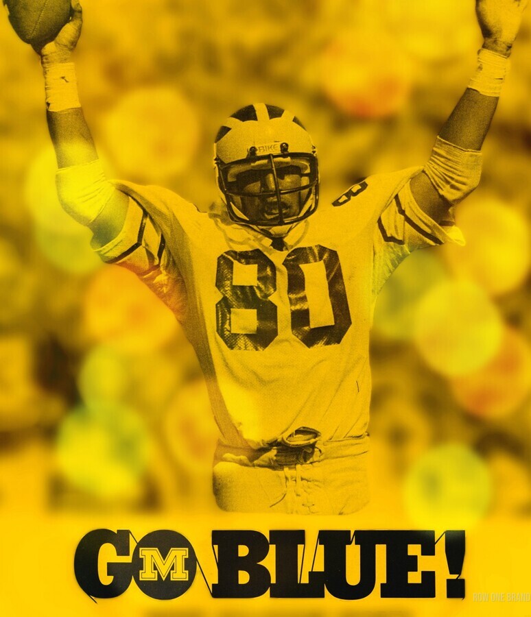 1979 michigan football go blue by Row One Brand Wall Art
