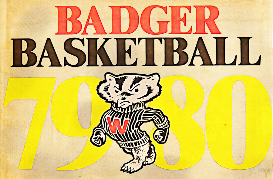 Retro Wisconsin Badger Basketball Art by Row One Brand Wall Art