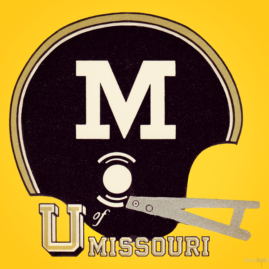 1980 Missouri Tigers Football Helmet Art by Row One Brand Wall Art