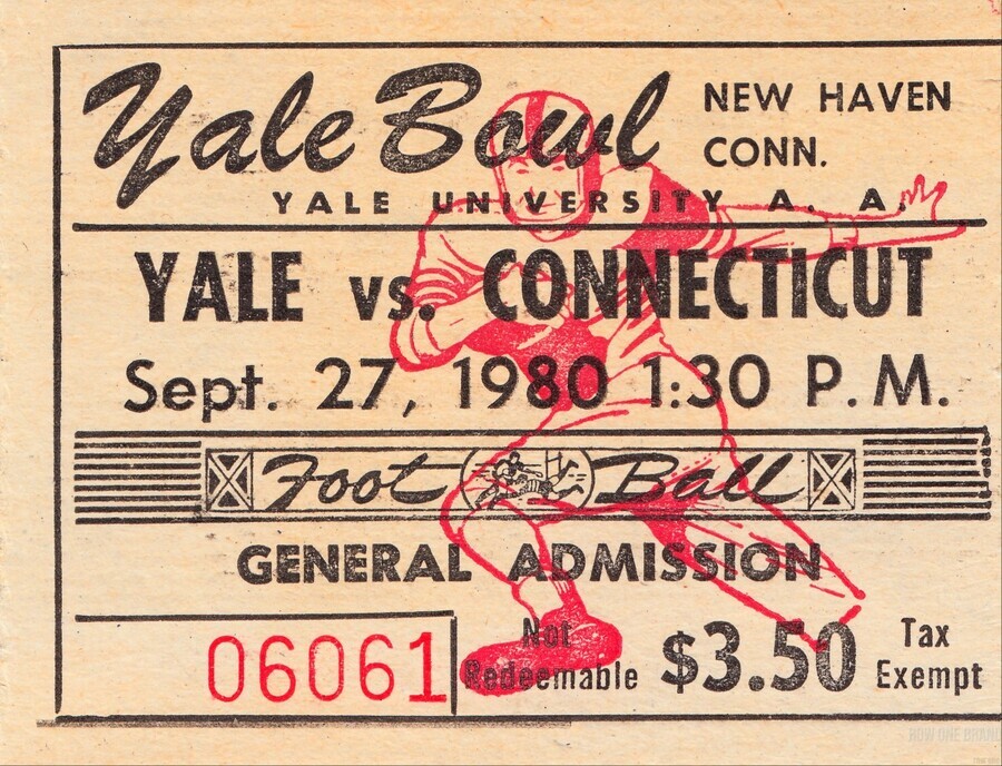 1980 yale uconn ticket by Row One Brand Wall Art