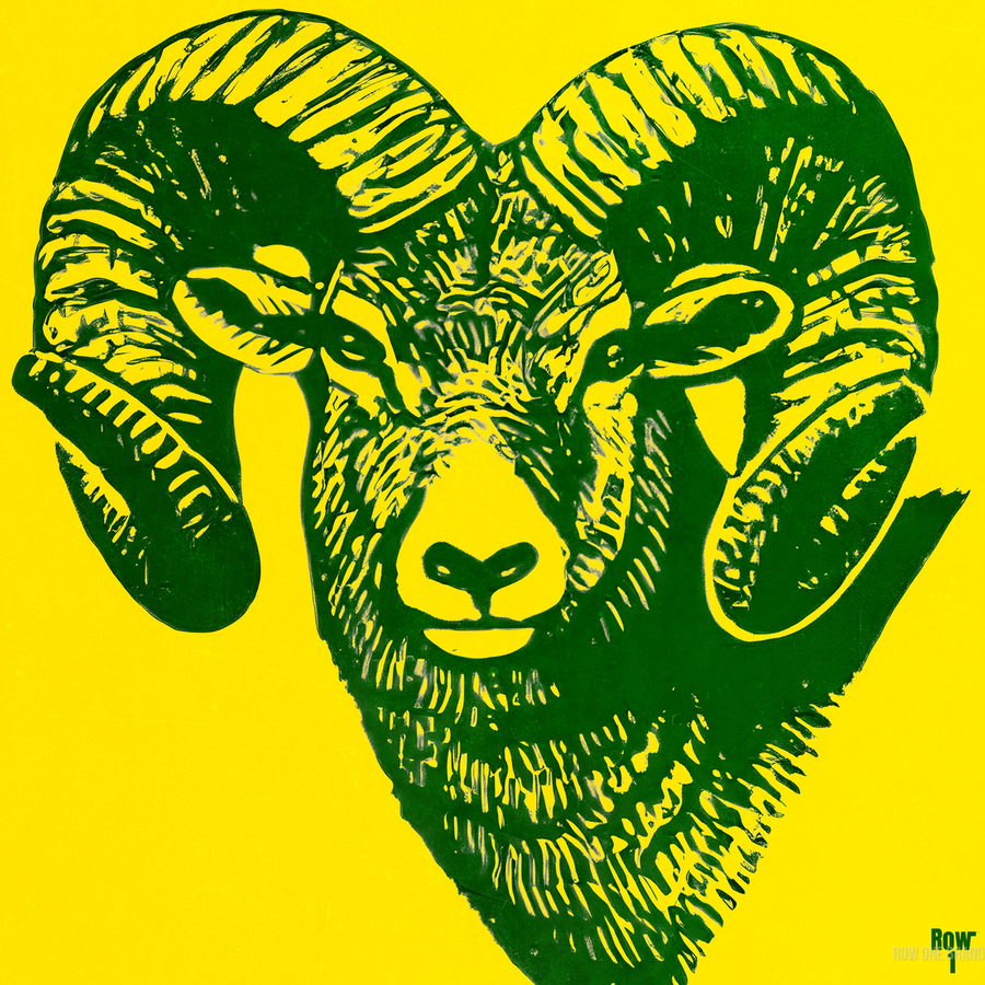 1980 Colorado State Rams Throwback Art by Row One Brand Wall Art
