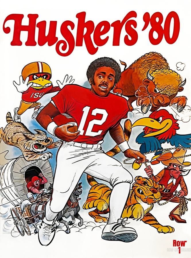 1980 Nebraska and Big Eight Mascots Art by Row One Brand Wall Art