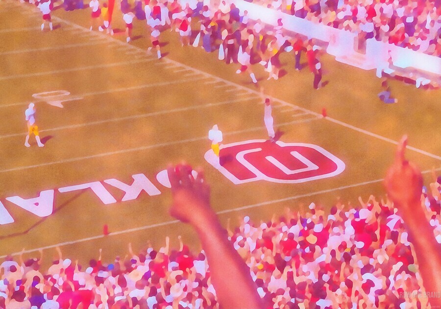 1980s Oklahoma Football Owen Field TD by Row One Brand Wall Art