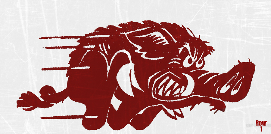 1980s arkansas razorback art by Row One Brand Wall Art