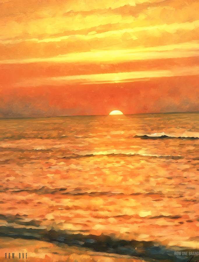 1980s beach sunset by Row One Brand Wall Art