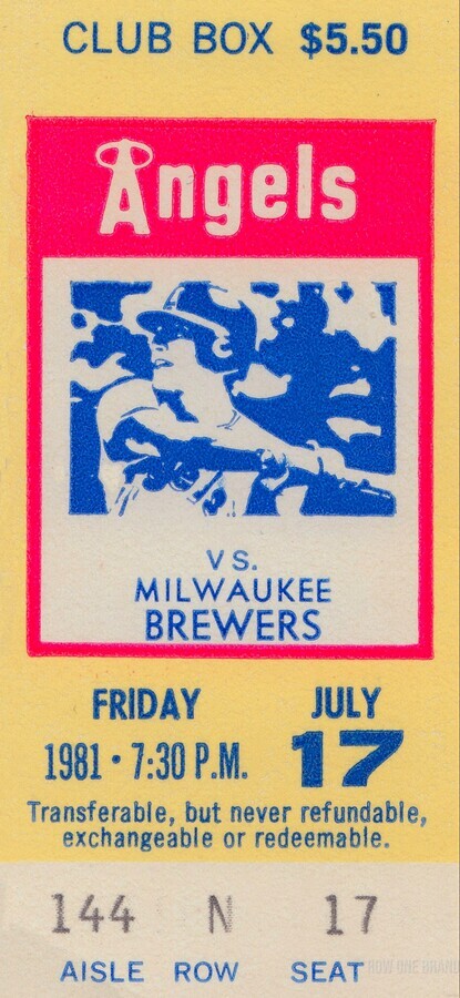1981 california angels baseball ticket stub sports wall art by Row One ...