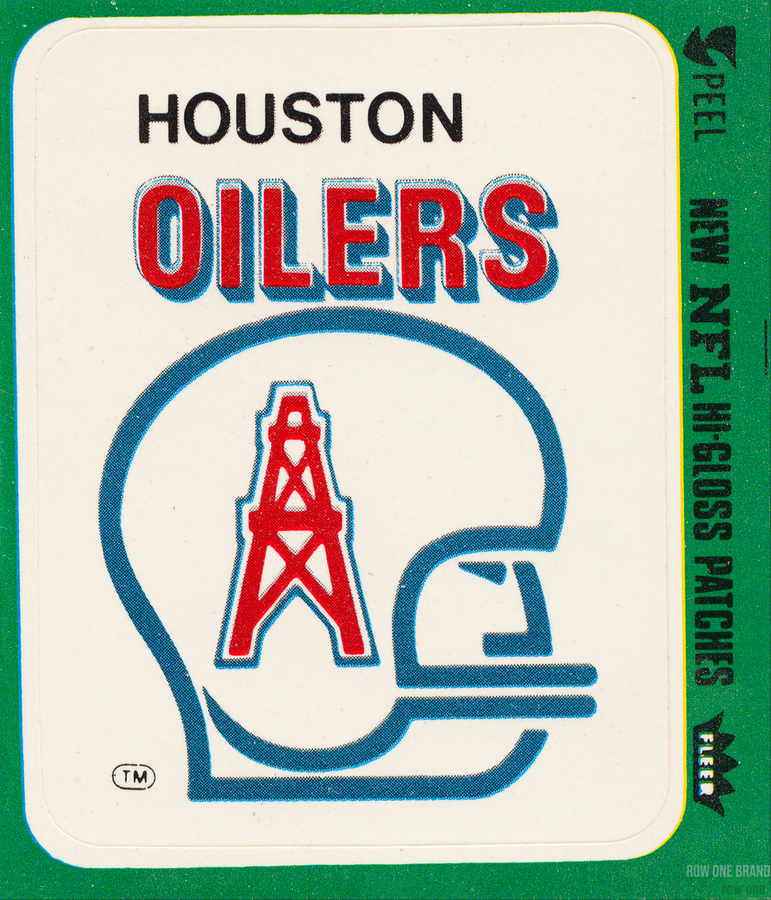 1981 Houston Oilers Fleer Decal Poster by Row One Brand Wall Art