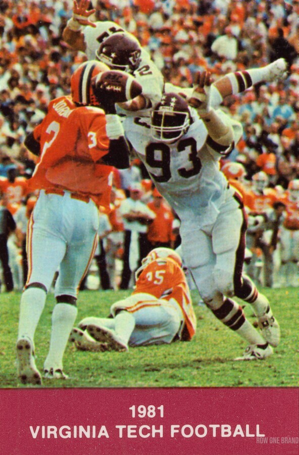 1981 Virginia Tech Retro Football Poster by Row One Brand Wall Art