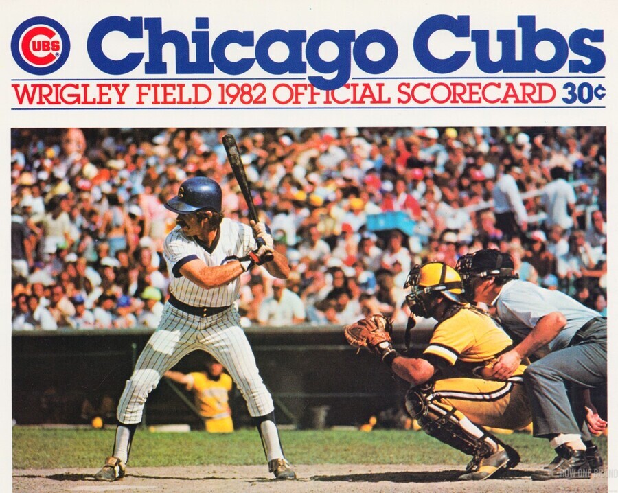 1982 chicago cubs scorecard art by Row One Brand Wall Art