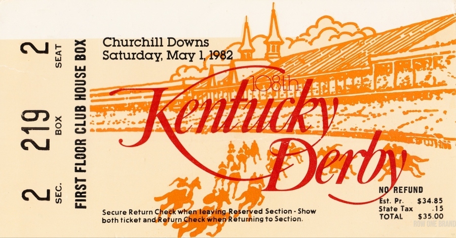 1982 Kentucky Derby Ticket Stub Art by Row One Brand Wall Art