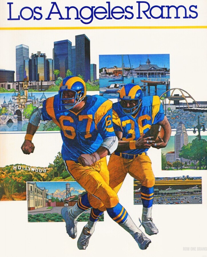 1982 LA Rams Downtown Hollywood Art by Row One Brand Wall Art