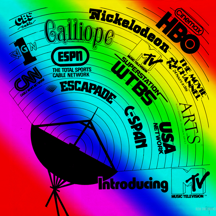 1982 Introducing MTV Cable Ad Poster by Row One Brand Wall Art