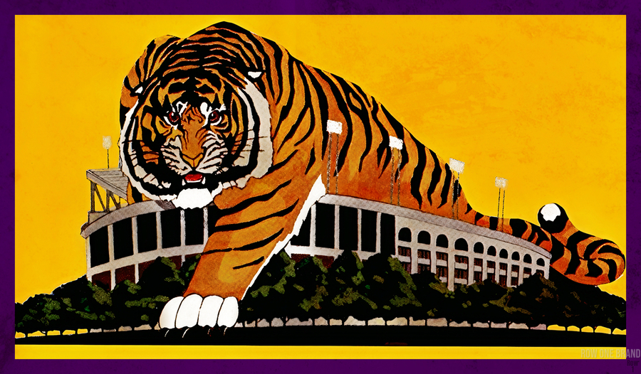 1983 LSU Tiger Stadium Football Art by Row One Brand Wall Art