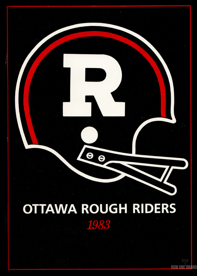1983 Ottawa Rough Riders Football Helmet Art by Row One Brand Wall Art