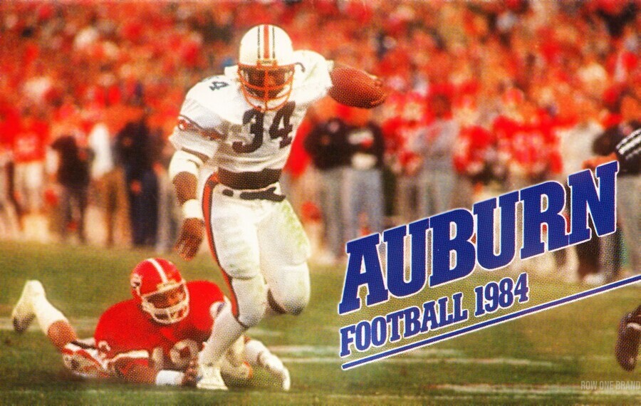 1984 auburn football bo jackson poster by Row One Brand Wall Art