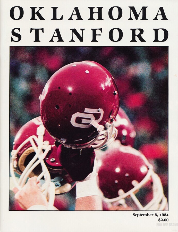 1984 oklahoma sooners football program poster ou helmet art print by ...