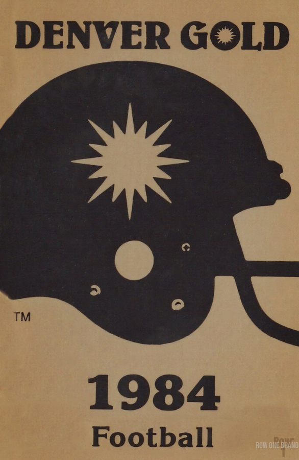 1984 Denver Gold Football Helmet Art by Row One Brand Wall Art