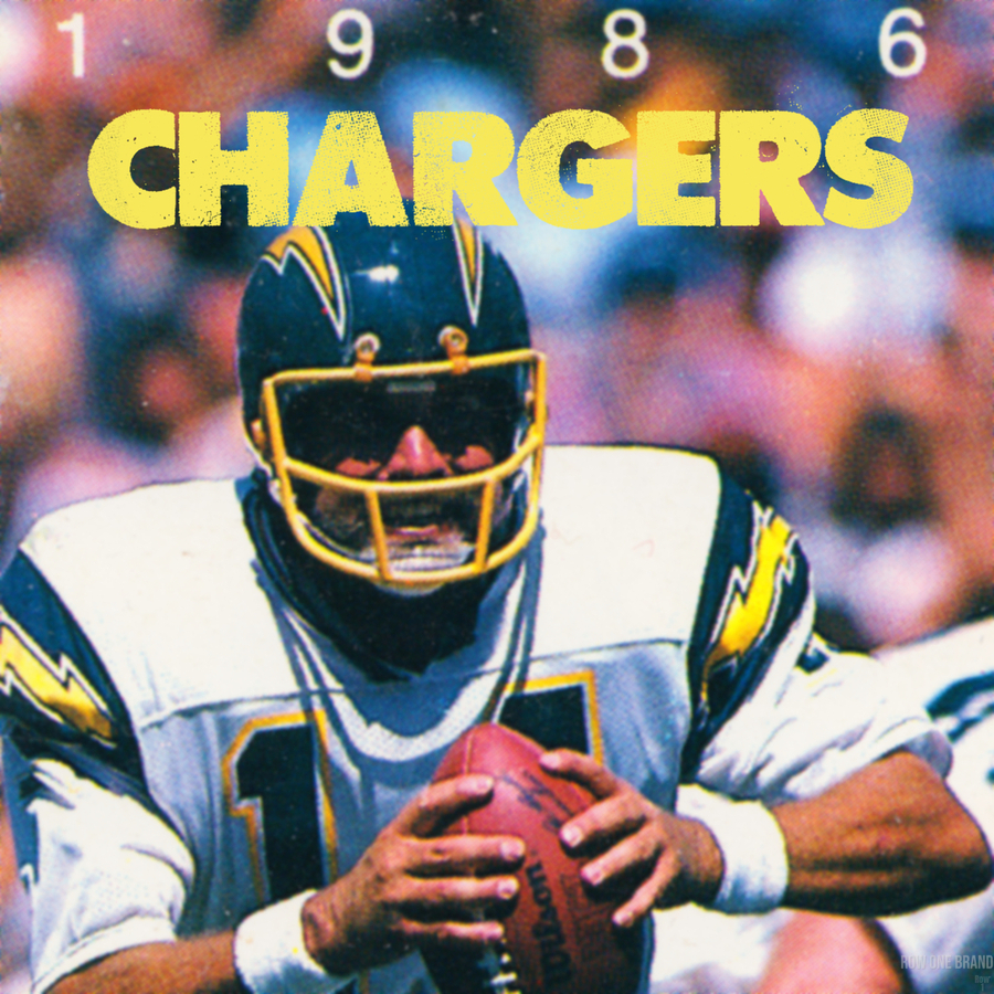 1986 San Diego Chargers Dan Fouts Football Poster par Row One Brand