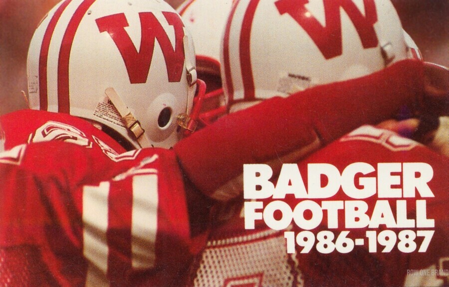 1986 Wisconsin Badgers Football Helmet Art by Row One Brand Wall Art