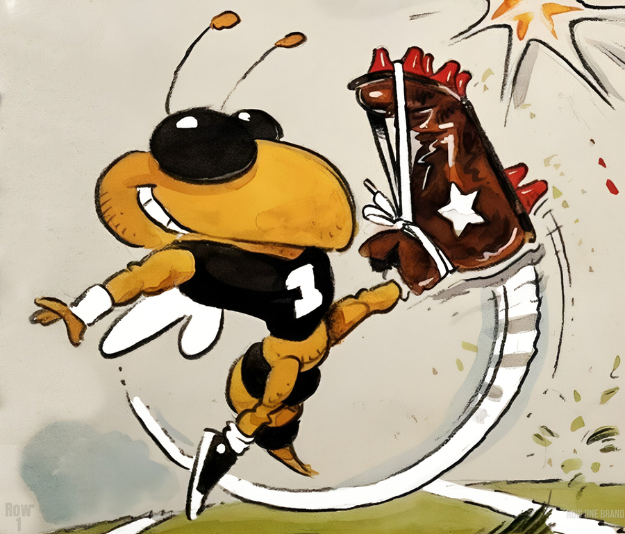 Retro Georgia Tech Yellow Jacket Football Art by Row One Brand Wall Art