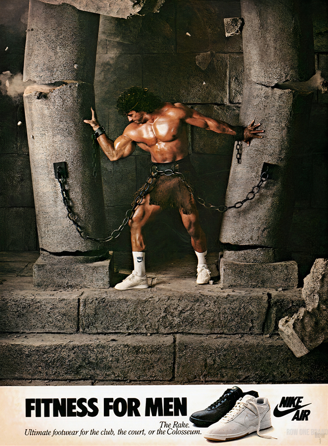 1986 Nike Rake Shoe Ad by Row One Brand Wall Art