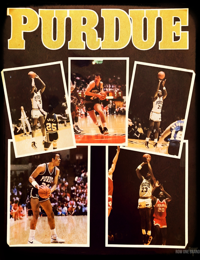 1986 Purdue Basketball Retro Poster by Row One Brand Wall Art