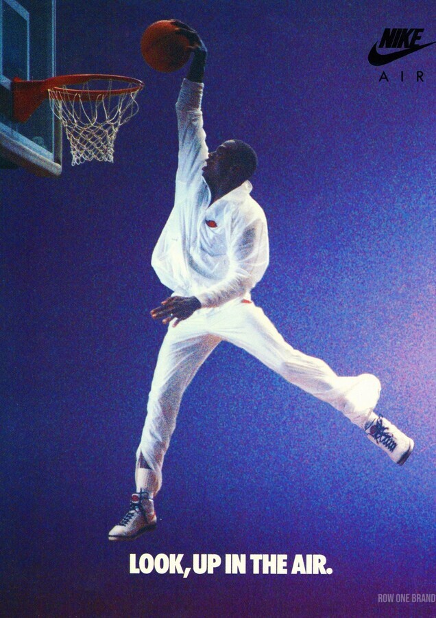 1987 Michael Jordan Nike Look Up in the Air Ad by Row One Brand Wall Art
