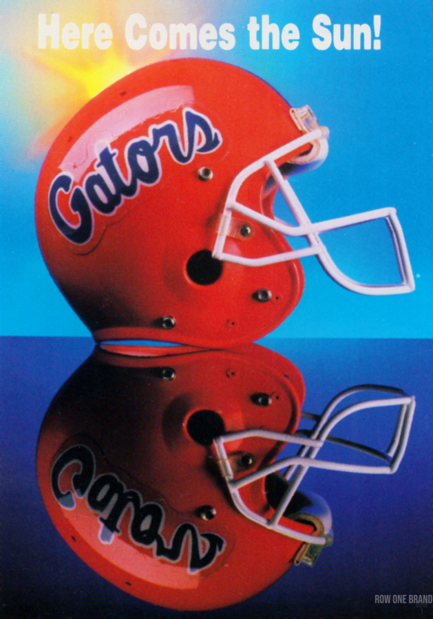 1987 Florida Gators Retro Football Helmet Poster by Row One Brand Wall Art
