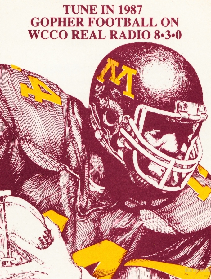 1987 Minnesota Gopher Football WCCO Radio Poster by Row One Brand Wall Art