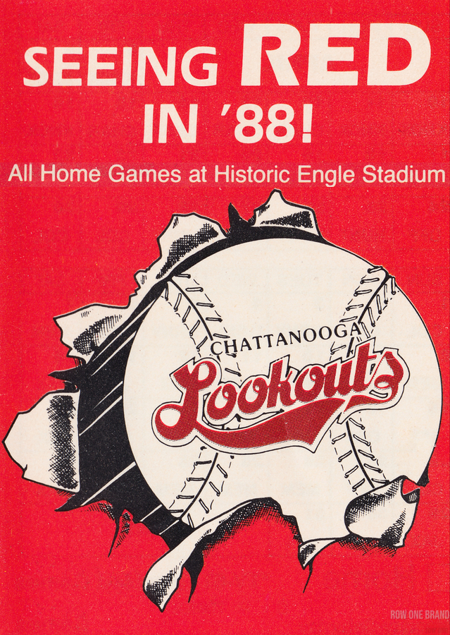 1988 Chattanooga Lookouts Baseball Poster by Row One Brand Wall Art