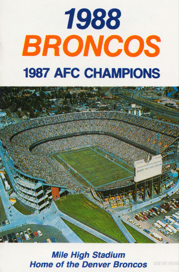 1988 Denver Broncos Mile High Stadium Poster by Row One Brand Wall Art