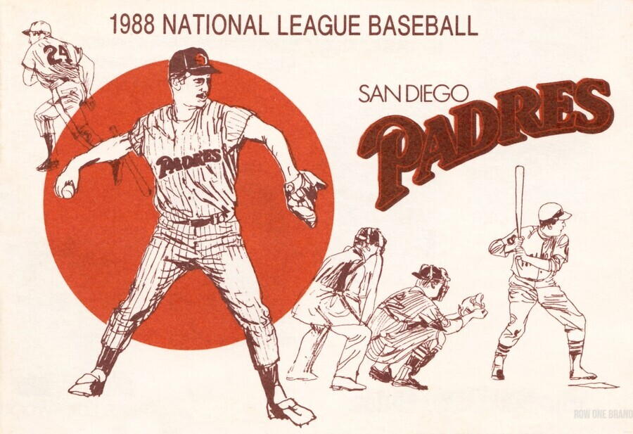 1988 san diego padres vintage poster by Row One Brand Wall Art
