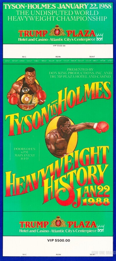 1988 Mike Tyson vs. Larry Holmes Heavyweight Boxing Ticket Trump Plaza ...