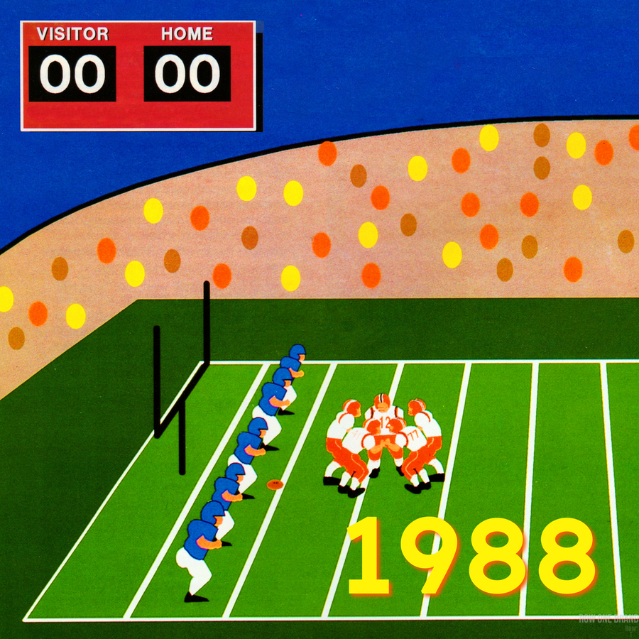 1988 Football Video Game Art by Row One Brand Wall Art