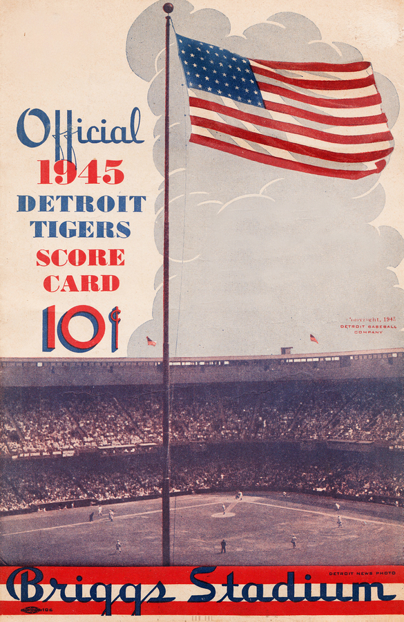 1945 Detroit Tigers Score Card Art by Row One Brand Wall Art
