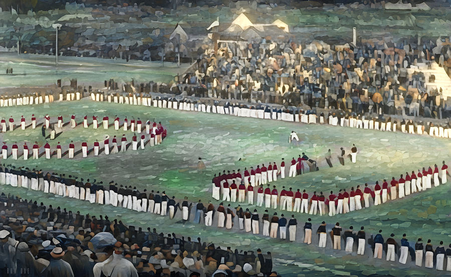 1930s Owen Field Oklahoma Football Game Art by Row One Brand Wall Art