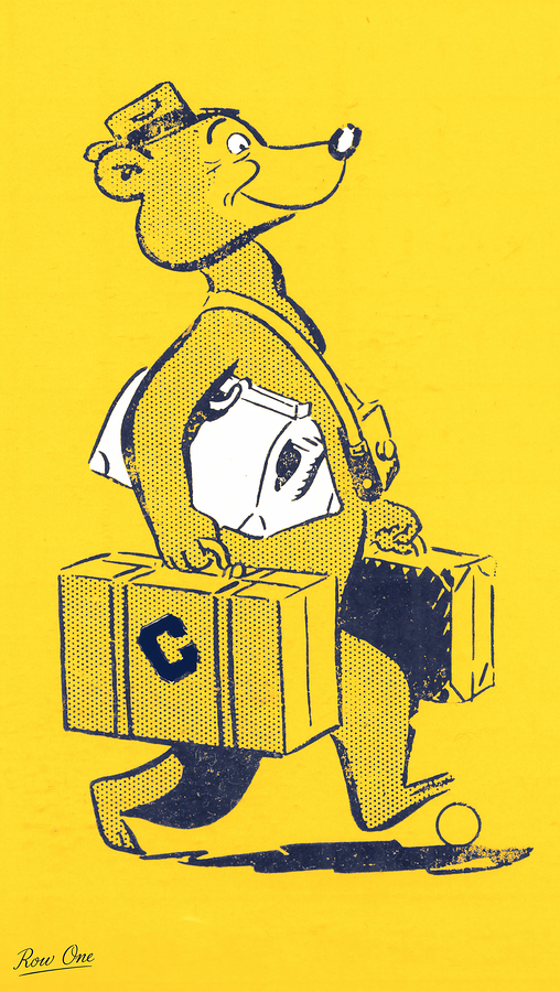 1956 Cal Golden Bear Cartoon Art by Row One Brand Wall Art